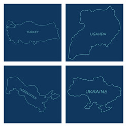 World map-countries in color on white background Vector Image