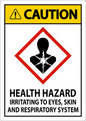 Warning health hazard ghs sign on white background