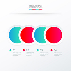 Circle overlap infographic blue and pink color Vector Image