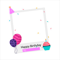 Happy birthday pink frame happiness Royalty Free Vector