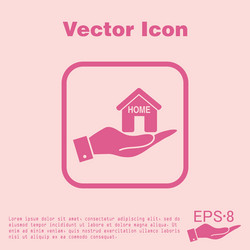 Hand holding a house icon home sign Royalty Free Vector