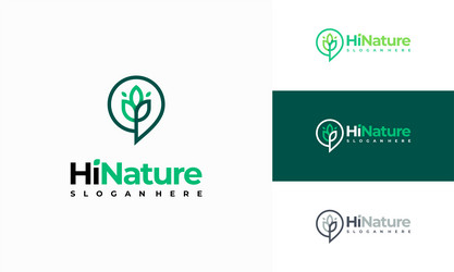 Nature talk logo template design hello Royalty Free Vector