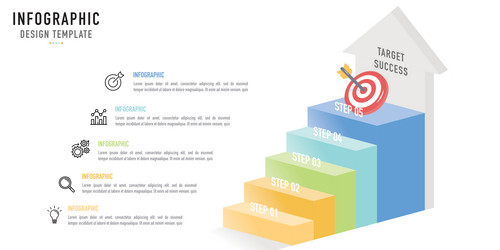 Stair ladder mind map isometric infographic Vector Image