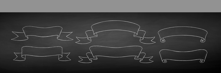 Chalk drawn of scroll ribbon banner Royalty Free Vector