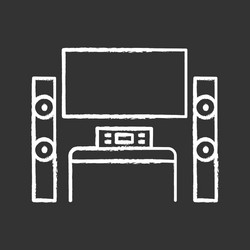 Linear icon home theater with speakers Royalty Free Vector
