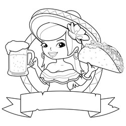 Cartoon mexican taco Royalty Free Vector Image
