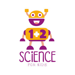 Science for kids logo set english physics math Vector Image
