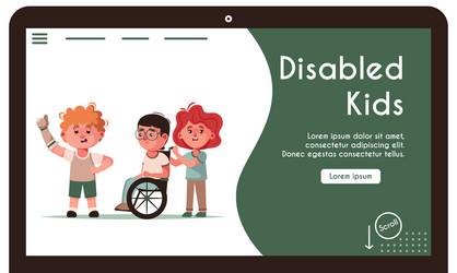 Banner disabled kids do Royalty Free Vector Image