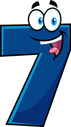 Funny cartoon friendly number 7 seven guy Vector Image