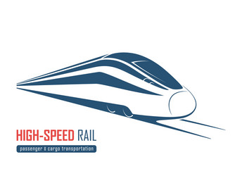 Fast modern express passenger train on high speed Vector Image