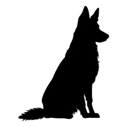 Sitting german shepherd dog silhouette Royalty Free Vector