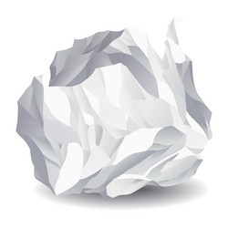 Crumpled paper ball icon realistic garbage bad Vector Image