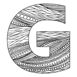 Capital letter g hand drawn english Royalty Free Vector