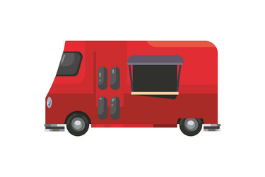 Four flat food trucks Royalty Free Vector Image