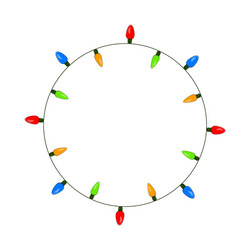 Light bulb garland square border christmas design Vector Image