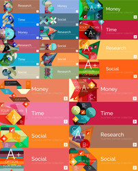 Mega collection of flat design infographic banners