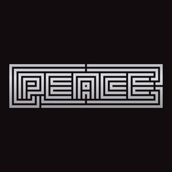Peace lettering maze typography design Royalty Free Vector