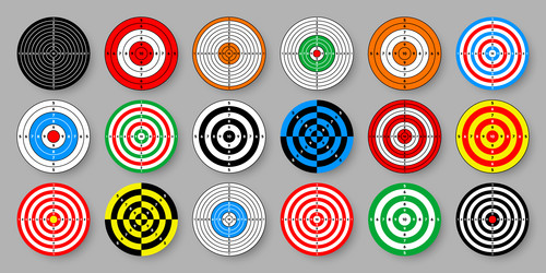 Shooting range paper targets round target Vector Image