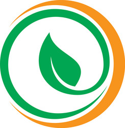 Circle swirl leaf eco logo Royalty Free Vector Image