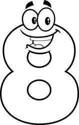 Funny cartoon numbers-8 Royalty Free Vector Image
