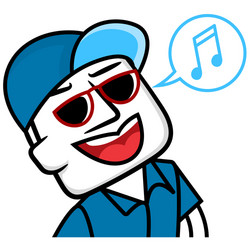 Great sign white man cartoon Royalty Free Vector Image