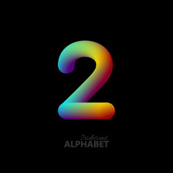 3d iridescent gradient number 1 Royalty Free Vector Image