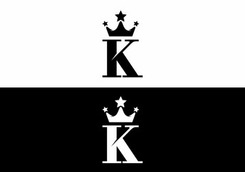 Classic k letter with crown Royalty Free Vector Image