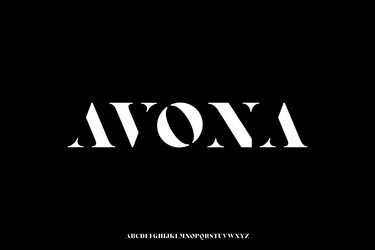 Bold and clean stencil display font Royalty Free Vector