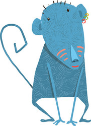 Cute female monkey childish character Royalty Free Vector