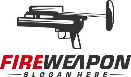 Weapon fire logo design machine gun Royalty Free Vector