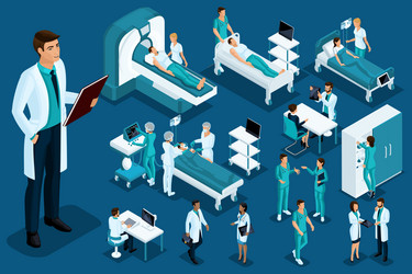 Ai in medicine isometric flowchart Royalty Free Vector Image