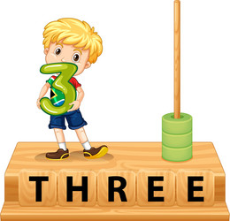 Counting number three with eggs in carton Vector Image