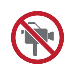 No camera allowed sign on white background Vector Image