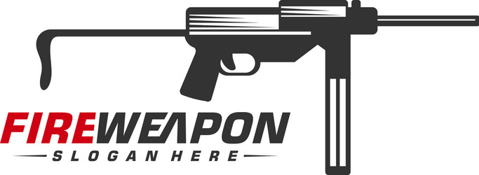 Weapon fire logo design machine gun Royalty Free Vector