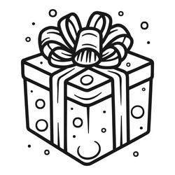 Outline christmas gift icon Royalty Free Vector Image