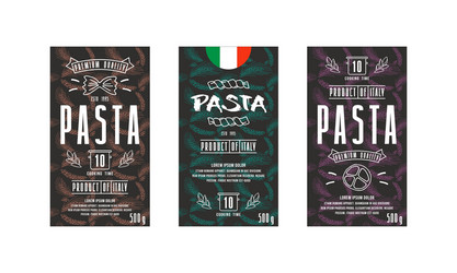 Set of templates label for pasta Royalty Free Vector Image