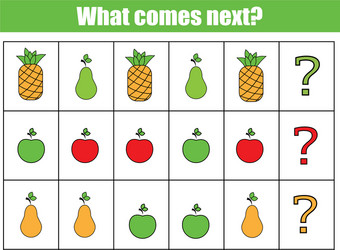 What comes next educational children game kids Vector Image
