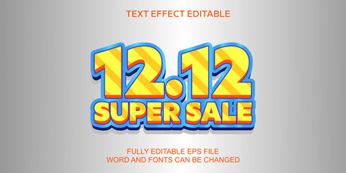 3d text effect super sale 1212 poster banner vect Vector Image
