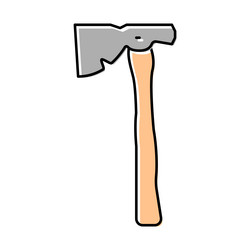 Half hatchet hammer tool neon glow icon Royalty Free Vector