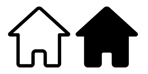 Home icon thin outline set in flat line style Vector Image