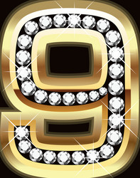 Gold Number 9 Vector Images (over 1,200)