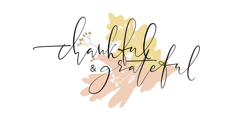Thankful for you elegant thin script lettering Vector Image