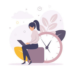 Time management of a woman Royalty Free Vector Image