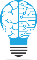 Bulb and brain logo design Royalty Free Vector Image