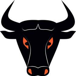 Head an evil bull with a ring in its nose Vector Image