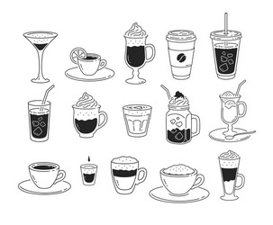 Coffee black icons Royalty Free Vector Image - VectorStock