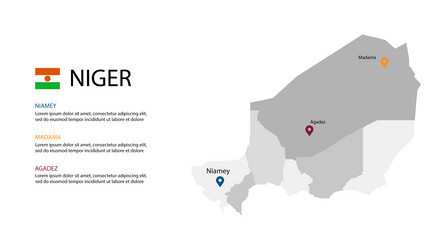 Niger infographic map Royalty Free Vector Image