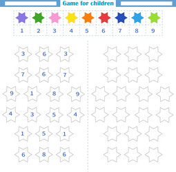 Worksheet for children draw lines according Vector Image