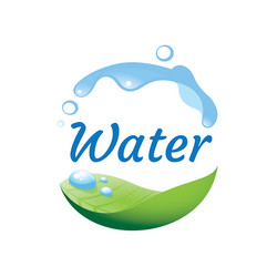 Fresh water logo spring water logo blue water Vector Image