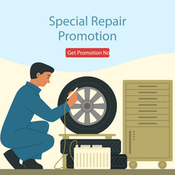 Hand drawn repair shop template design Royalty Free Vector